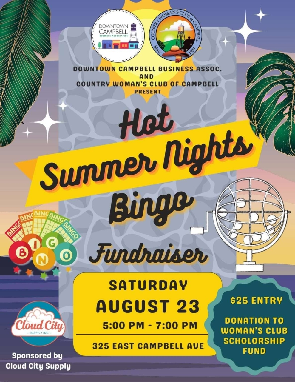 Hot Summer Nights Bingo Fundraiser at Cloud City Supply | Downtown Campbell