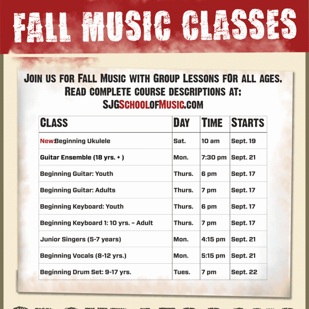 Fall Music: Ukulele, Voice, Guitar, Drum and Keyboard Group Lessons ...