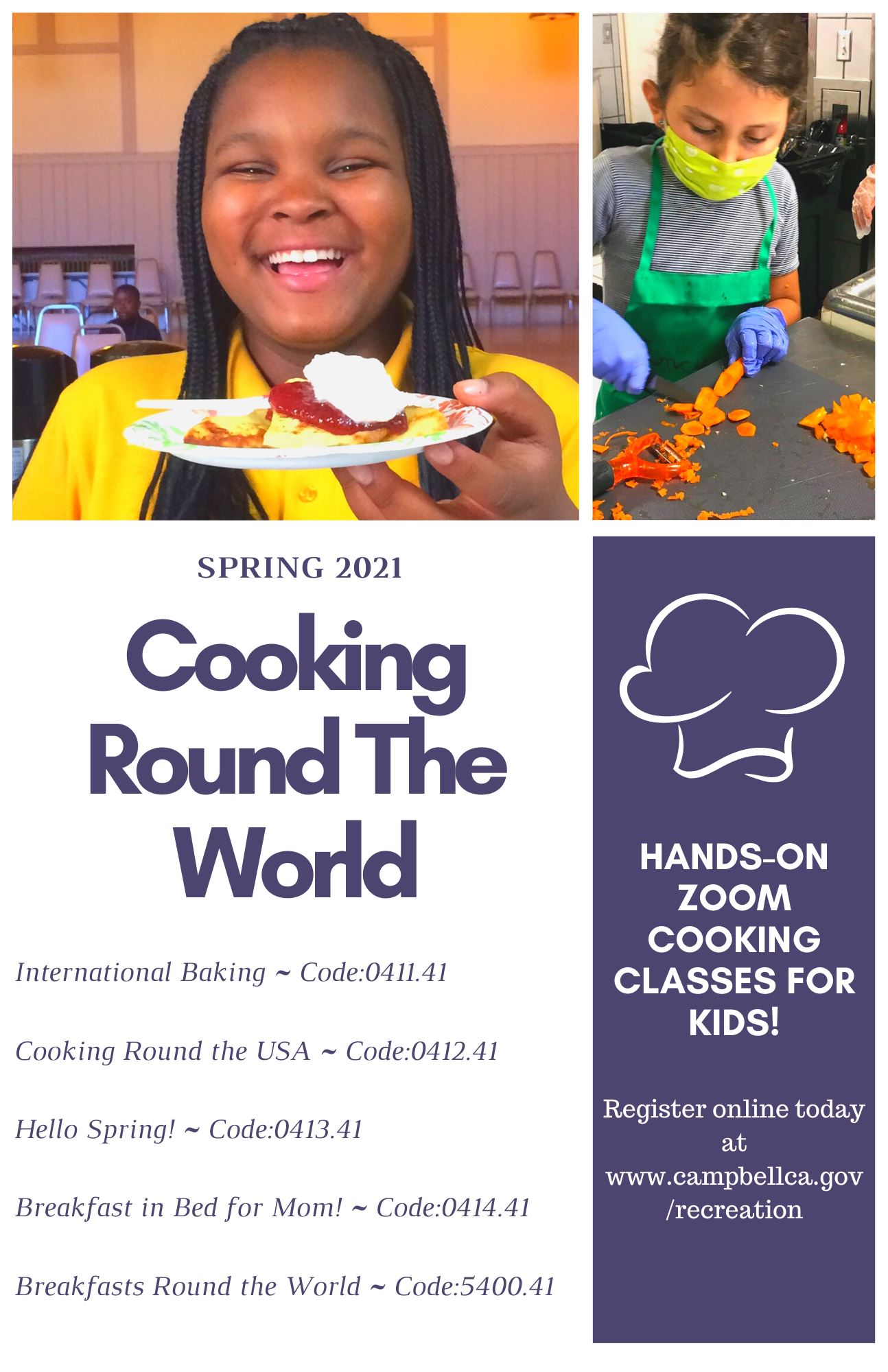 NEW Virtual Cooking Classes for Ages 6 to 15! | Downtown Campbell