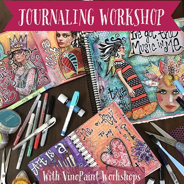 VinoPaint Event: “Art Journal Workshop" at The Art Beat | Downtown Campbell